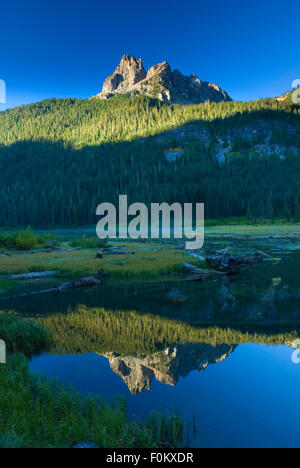 Cathedral Rock reflection in Hyas Lake, Alpine Lakes Wilderness ...