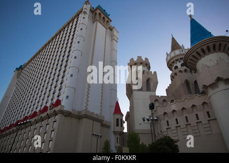 Exterior view of the Excalibur hotel and casino, which recreates a ...