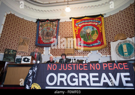 Press conference held at the NUM headquarters in Barnsley after the ...