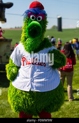 The Philadelphia Phillies mascot the Phillie Phanatic is seen near City ...