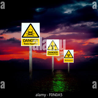 Three warning signs of health hazards and environmental dangers in a ...