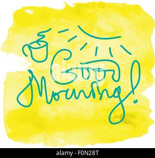 Good Morning - lettering vector isolated on white background Stock ...