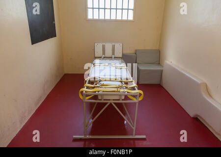 Bed for restraining psychiatric patiens, old dutch jail Stock Photo - Alamy