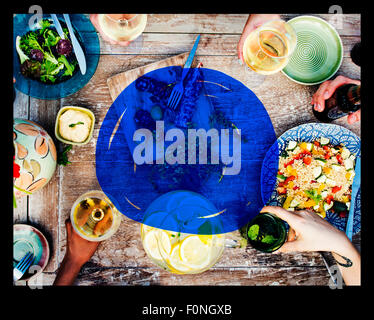 Friendship, holidays, color concept - friends smiling and having fun in ...