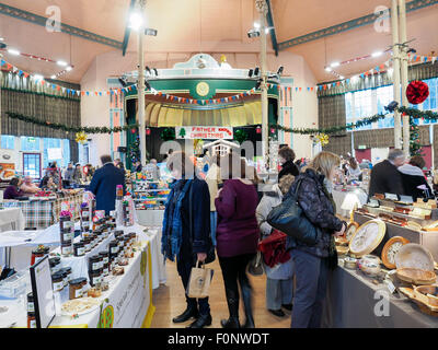 Buxton Christmas market held in the Pavilion Gardens Derbyshire England ...