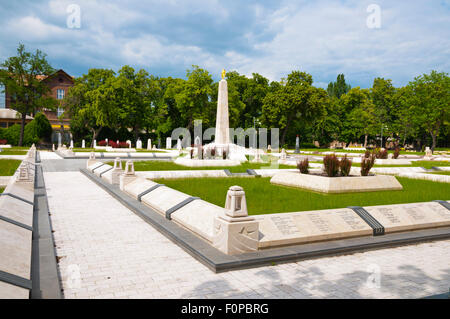 Soviet War Memorial at the Kerepesi Cemetery in Budapest, Hungary. Around 7,280 Soviet soldiers ...