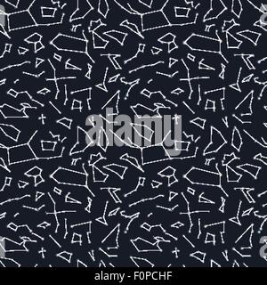 Seamless vector pattern with constellations. Space exploration ...