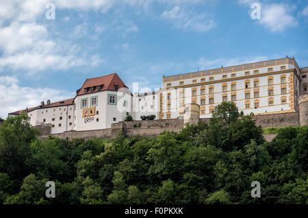 Passau, River Inn, Veste Oberhaus fortress, Lower Bavaria, Bavaria ...