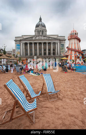Nottingham Riviera, temporary artificial urban beach in the Old Market ...