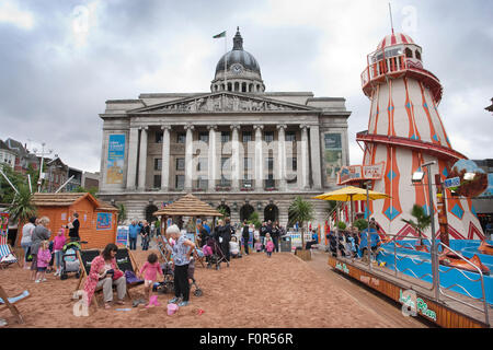 Nottingham Riviera, temporary artificial urban beach in the Old Market ...