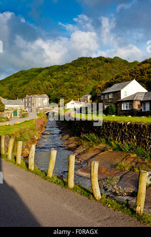 Boscastle village river valency fishing port on the north coast of ...