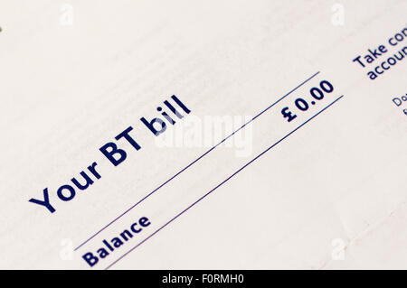 Bt telephone bill Stock Photo - Alamy