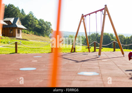 Beautiful playground for children deep in the heart of nature Stock ...