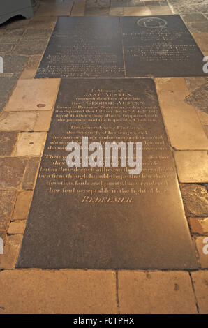 Winchester Cathedral- Grave of Jane Austin Stock Photo - Alamy