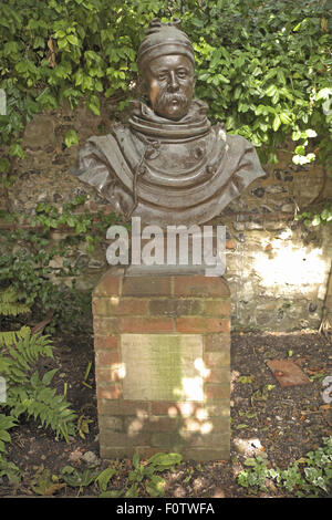 The bronze bust of William Walker, the diver who saved Winchester ...