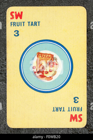 Fruit Tart Playing Card from a vintage pack of Menuette Stock Photo - Alamy