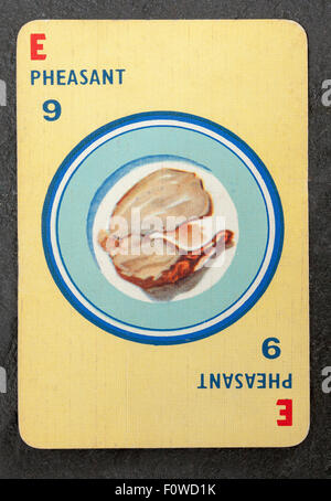 Vintage Menuette Food Playing Card - Plaice Fish Stock Photo - Alamy