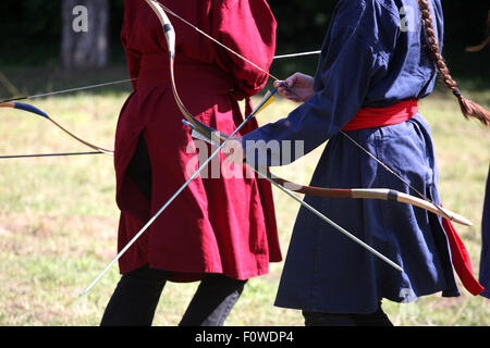 Female archers on a medieval fighting event Stock Photo - Alamy