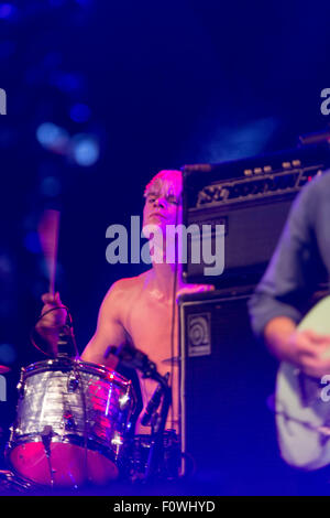 VIET CONG, GREEN MAN FESTIVAL, 2015: Matt Flegel singer and bass and ...