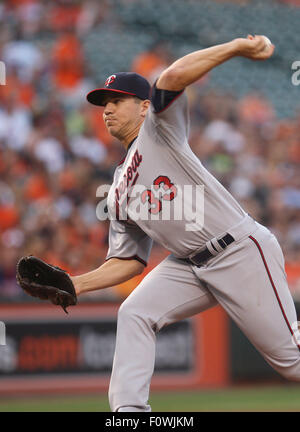 Baltimore, Maryland, USA. 21st August, 2015. Baltimore Orioles C Caleb ...