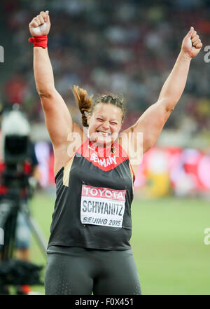 Germany's Christina Schwanitz celebrates after winning the gold medal ...