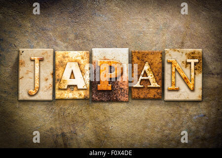 The word JAPAN, written in Japanese Kanji letters in traditional Stock ...