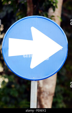 Road sign. Compulsory turn right only Stock Photo - Alamy