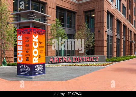 A welcome sign for the Arena District in Columbus, Ohio Stock Photo - Alamy