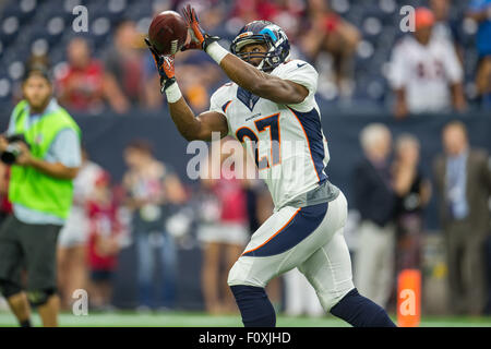 Denver Broncos running back Jeremy Cox takes part in drills during an ...