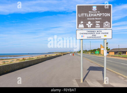 Welcome to Littlehampton sign in the town centre UK Stock Photo - Alamy