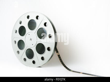 Unrolled movie film reel on white background Stock Photo - Alamy