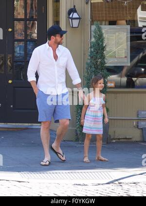 Adam Dell out and about in the West Village with daughter Krishna ...