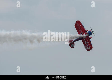 Rich Goodwin's Muscle Pitts Biplane displays at the Dawlish Air Show ...