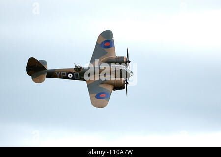 A Bristol Blenheim twin-engined Mk1 bomber flies at the 2015 Bicester ...