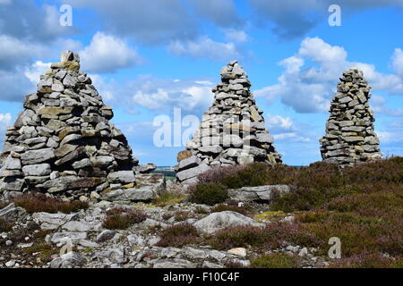 The 3 Curricks, 3 cairns in Muggleswick Park, overlooking Derwent ...