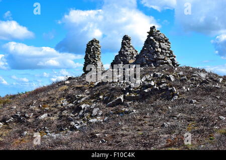 The 3 Curricks, 3 cairns in Muggleswick Park, overlooking Derwent ...