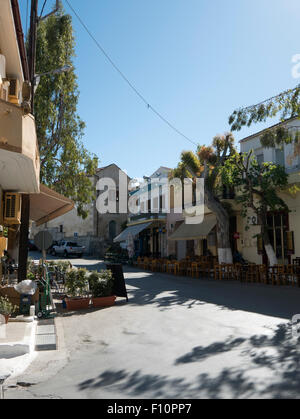 Traditional Cretan Kafenion in the village centre, Kalo Chorio, Gulf of ...