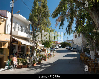 Traditional Cretan Kafenion in the village centre, Kalo Chorio, Gulf of ...