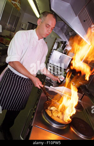 Normandy Arms,Blackawton,UK,with chef/owner Peter Alcroft.a UK Stock ...