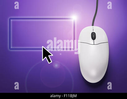 Computer mouse on lilac background in closeup Stock Photo - Alamy