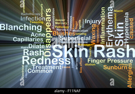 Background concept wordcloud illustration of erythema glowing light ...