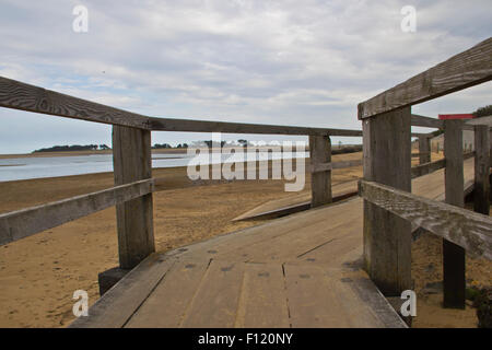 Pathway and railings on Wells-next-the-Sea sandy beach Stock Photo - Alamy
