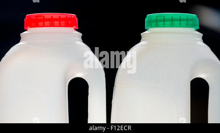 Empty Plastic Milk Bottles Stock Photo - Alamy
