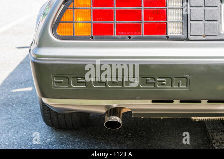 delorean rear lights and logo Stock Photo - Alamy