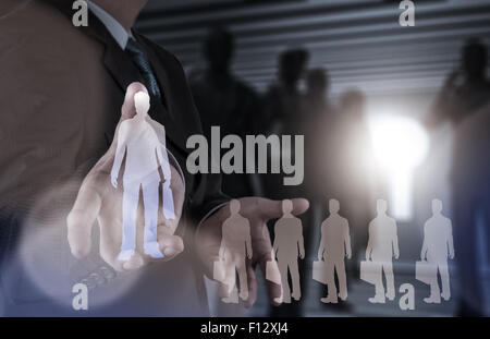 businessman hand choosing people icon as human resources concept Stock ...