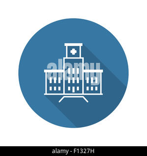 Hospital building icon flat. Hospital and medical icons, hospital ...