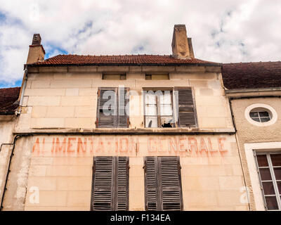 Old faded shop signs, Yonne, France Stock Photo - Alamy