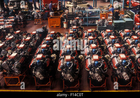 Work in the engine department at the Ferrari factory in Maranello Italy ...