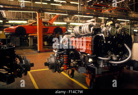 Work in the engine department at the Ferrari factory in Maranello Italy ...