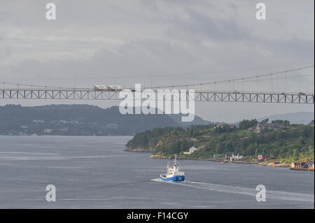 The Sotra Bridge is a suspension road bridge carrying transport to and ...